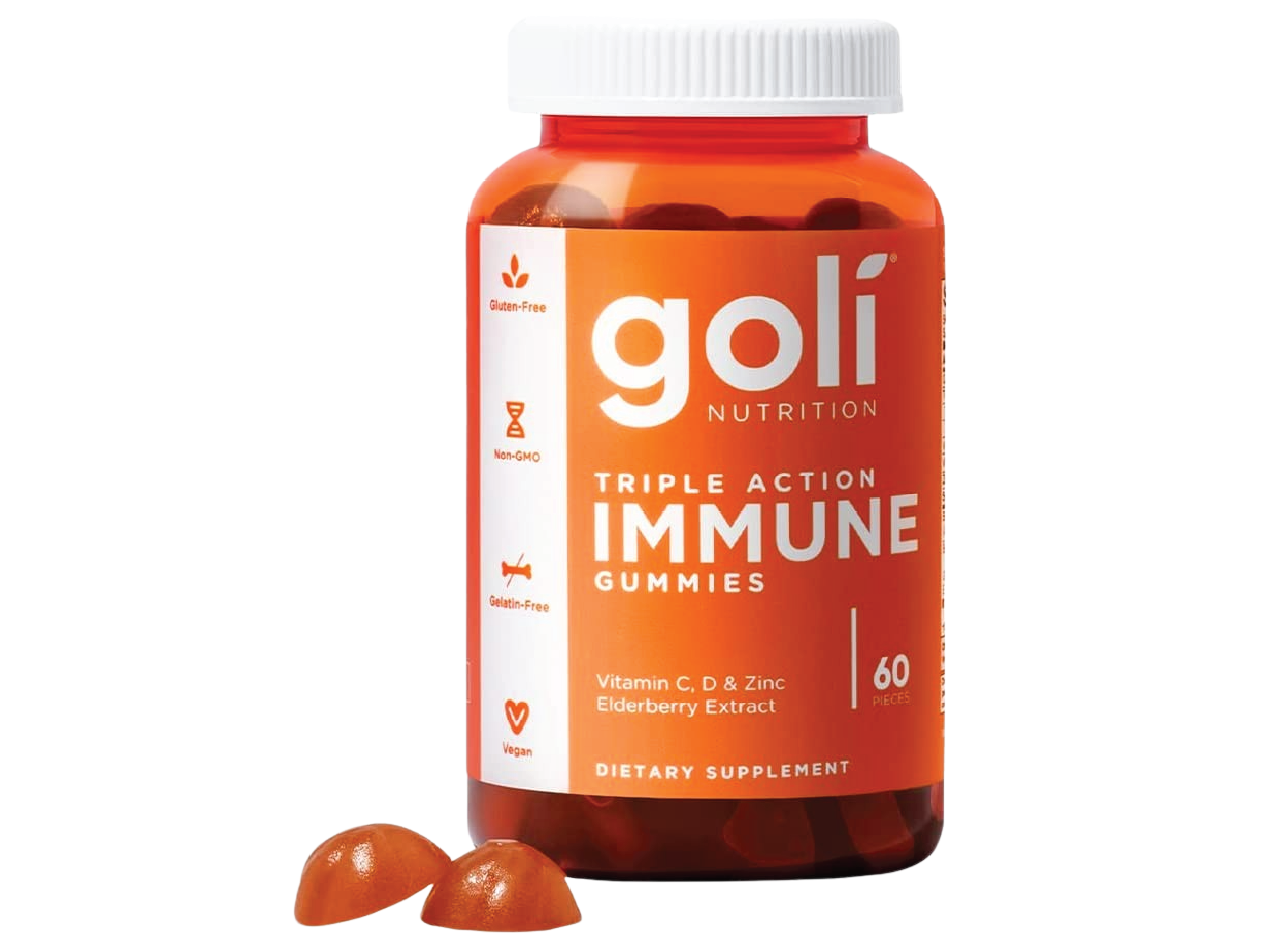 Goli Immune Gummy Vitamin - 60 Count - Elderberry, Vitamin C, D & Zinc ...